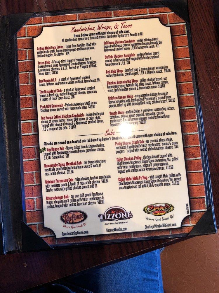 Menu at Town Center Tap House restaurant, Daleville