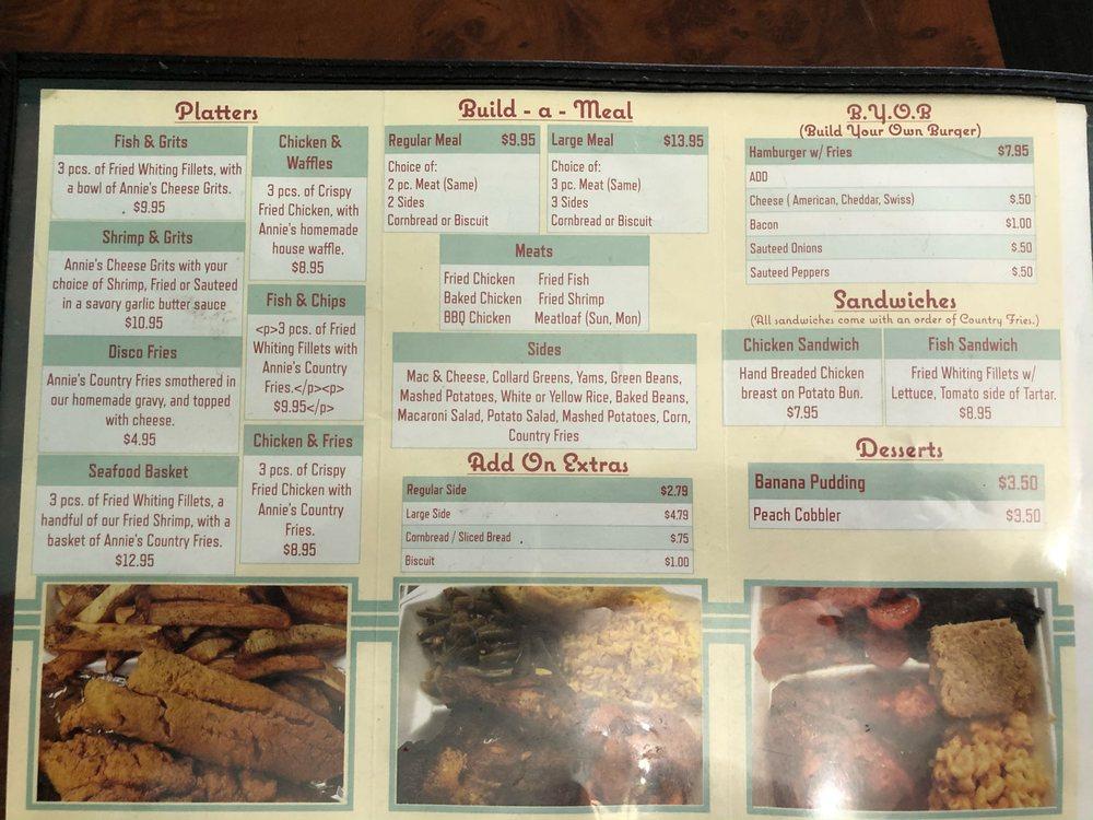 Menu at Annie’s HomeStyle Kitchen restaurant, Monticello