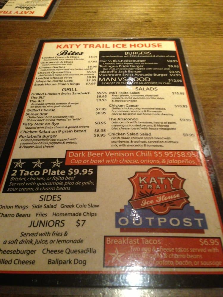 Carta de barbacoa Katy Trail Ice House Outpost, Plano, W Park Blvd