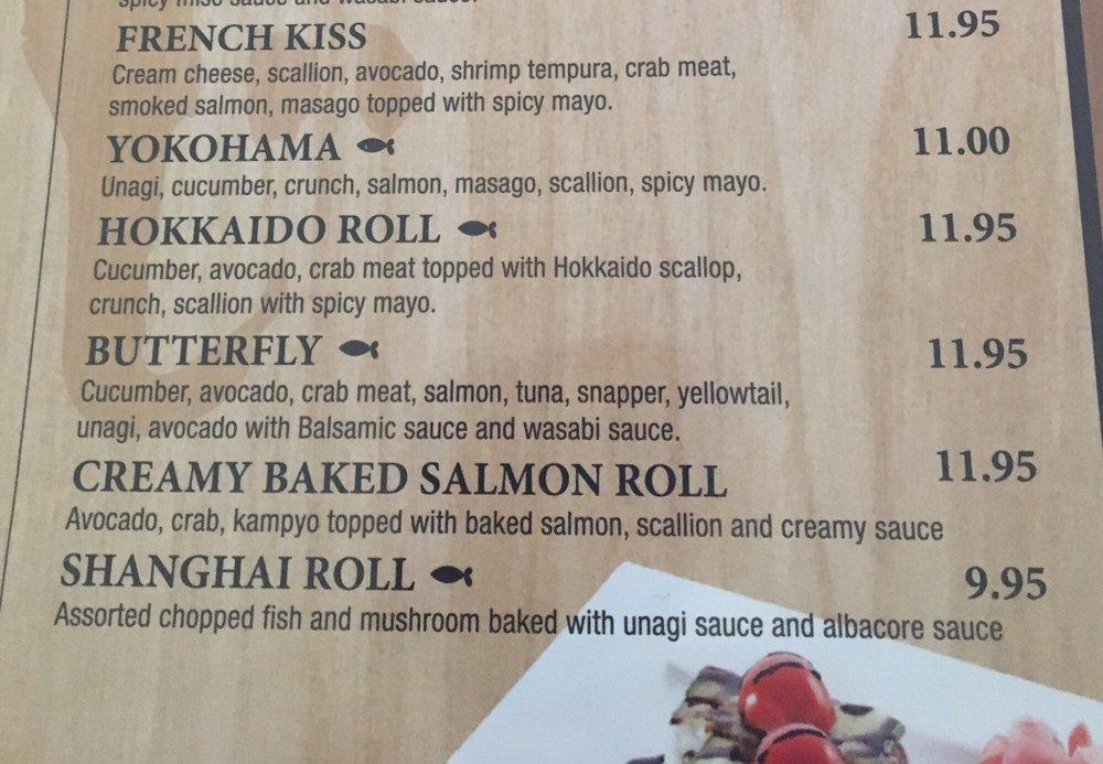 Menu at Little Kyoto restaurant, Hayden