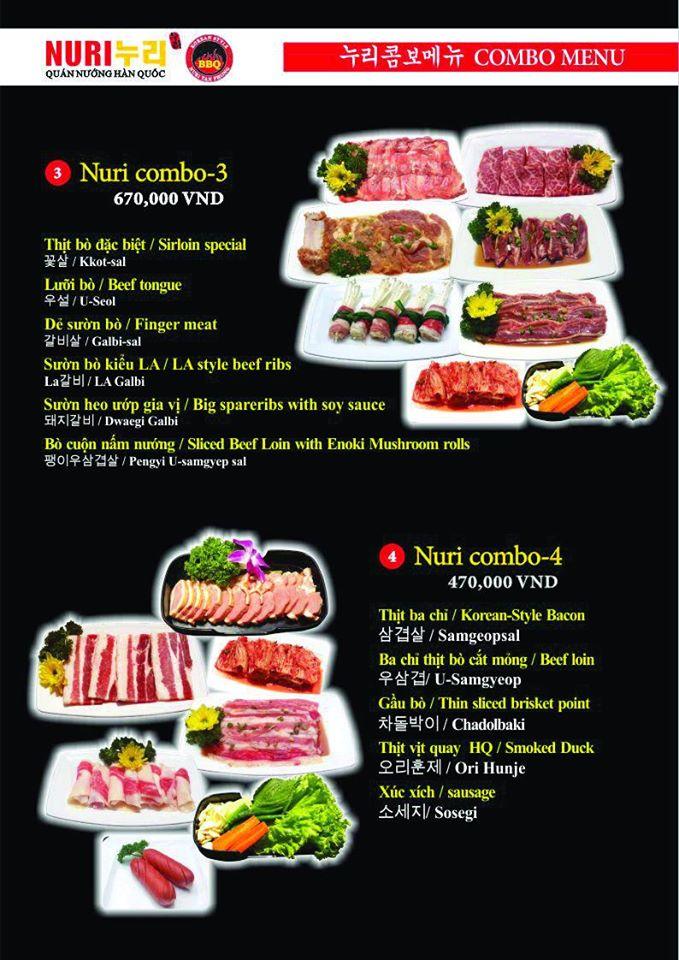 Menu at NURI - Quán nướng Hàn Quốc steakhouse, Ho Chi Minh City