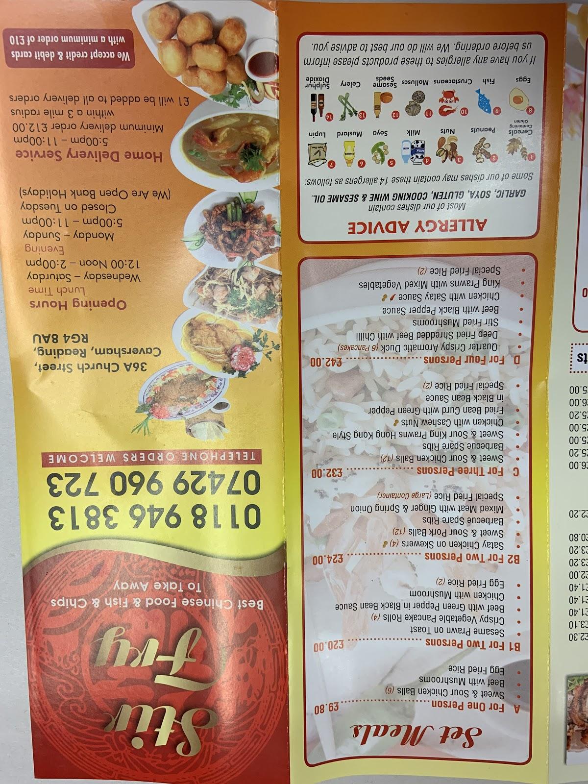 Menu at Stir Fry Caversham fast food, Reading