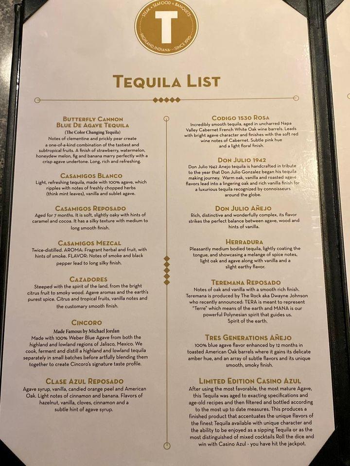 Menu at Theo's Steaks & Seafood pub & bar, Highland
