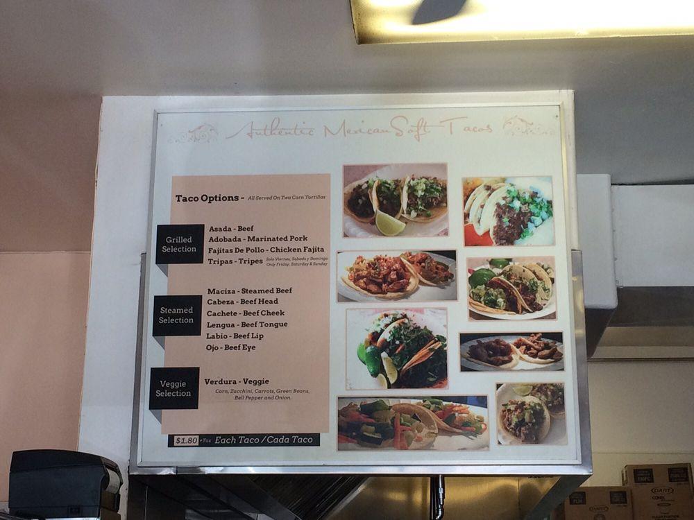 Menu at Lilly's Taqueria restaurant, Santa Barbara, 310 Chapala St