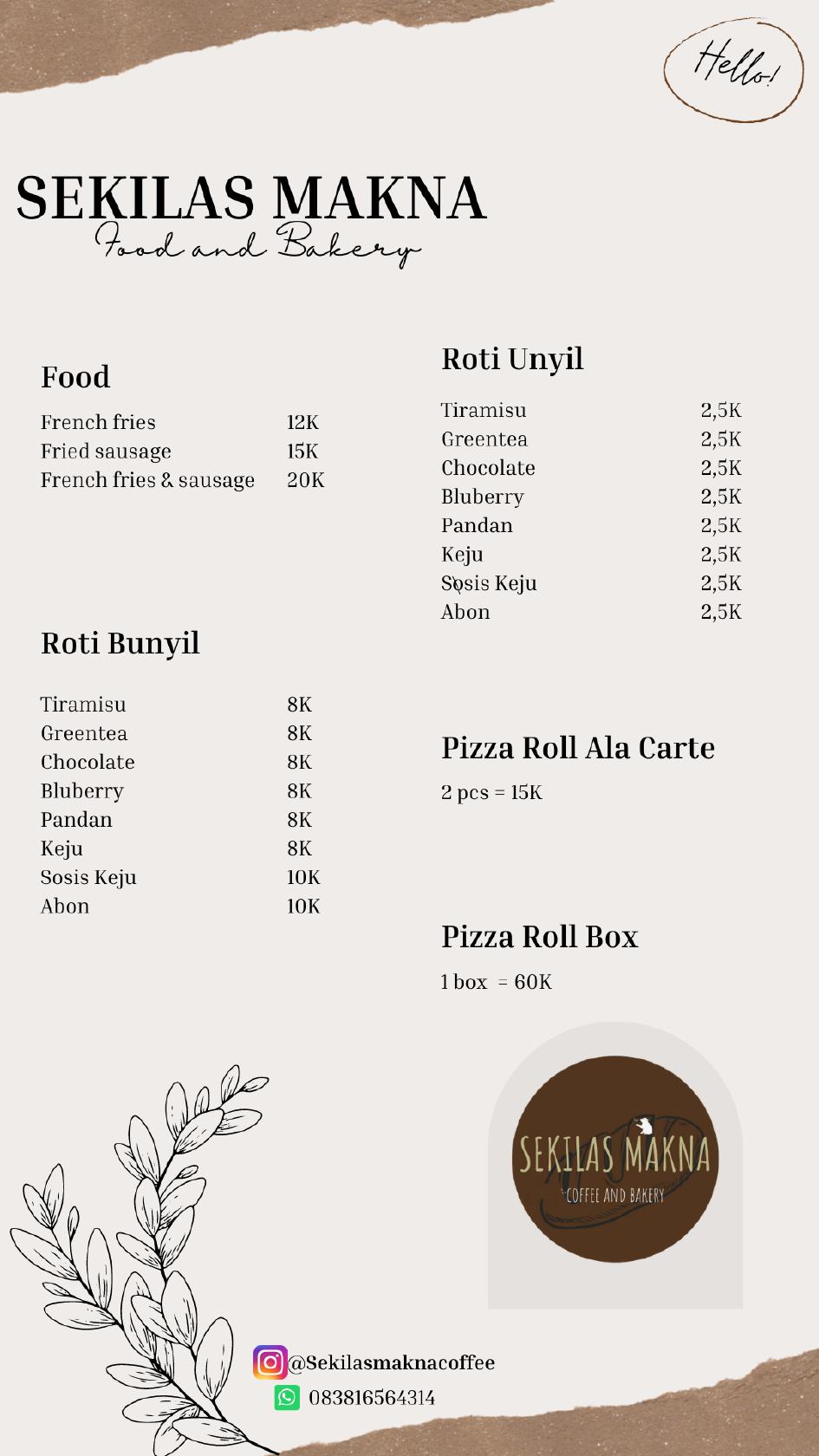 Carta de Sekma Coffee, Bandung