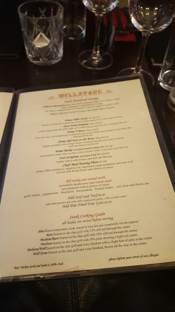 Menu at The Millstone Restaurant, Dublin