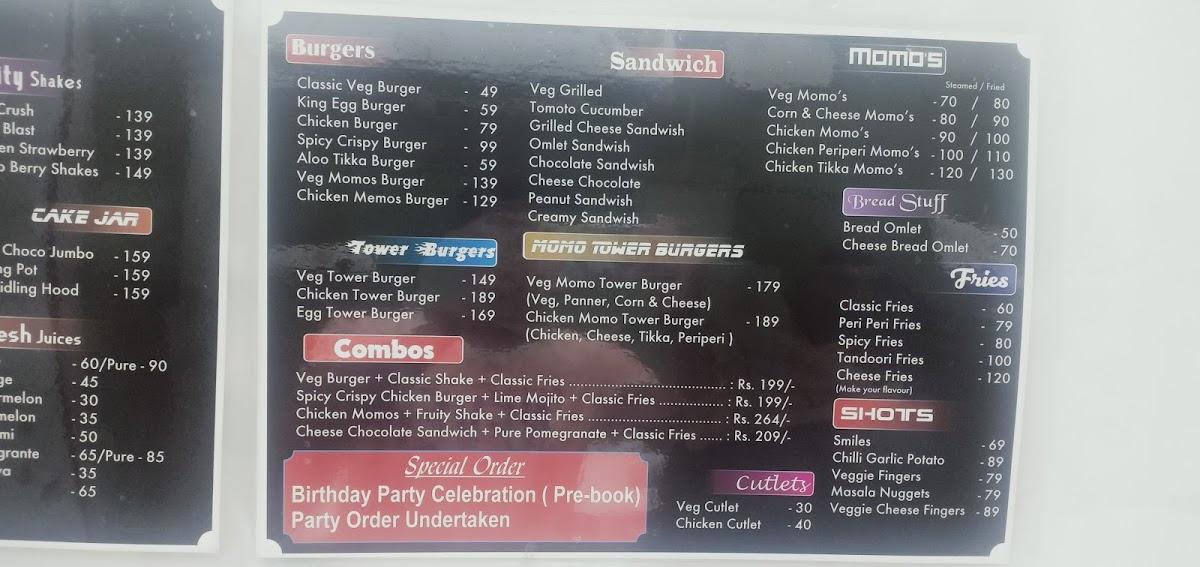 Menu at Friends cafe, Coimbatore
