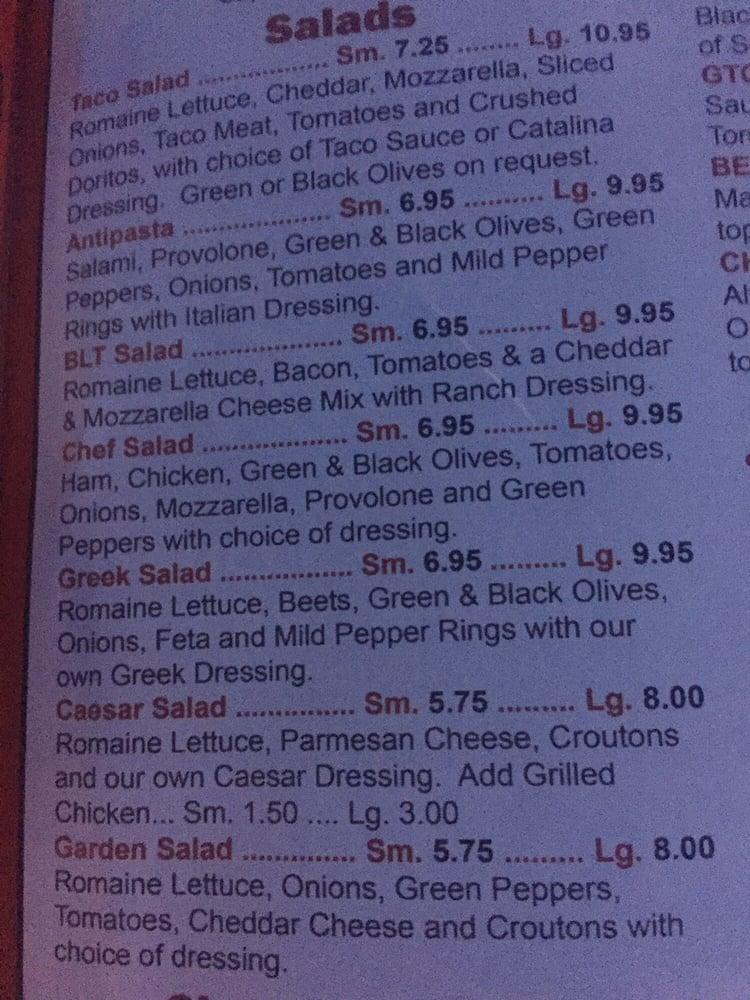 Menu at Classic Pizza pizzeria, Central Lake