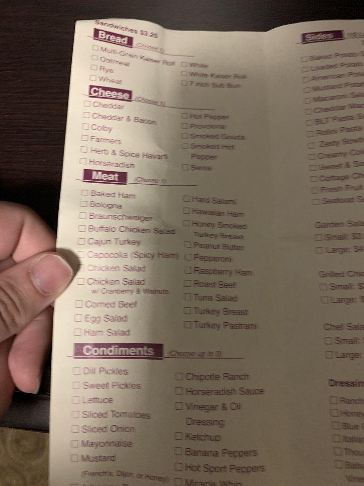 Menu at Collins Fine Foods restaurant, Van Wert