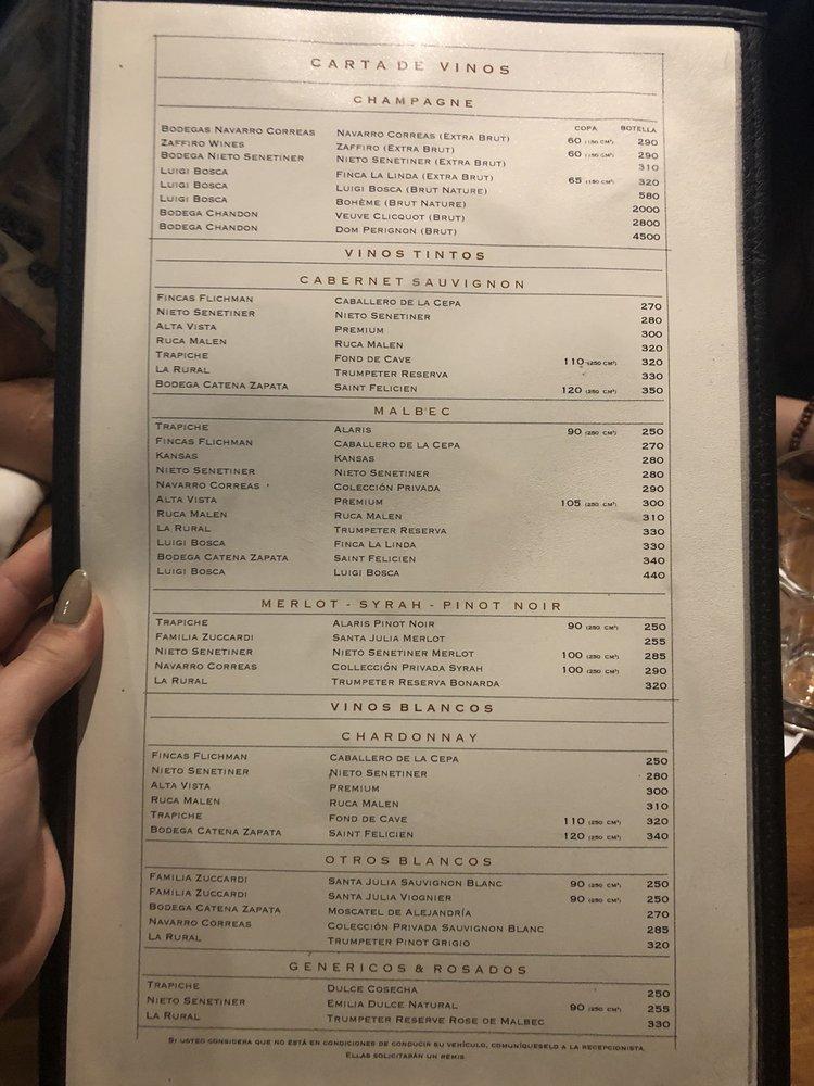 Carta del restaurante Kansas, Buenos Aires, Av. Libertador 4625