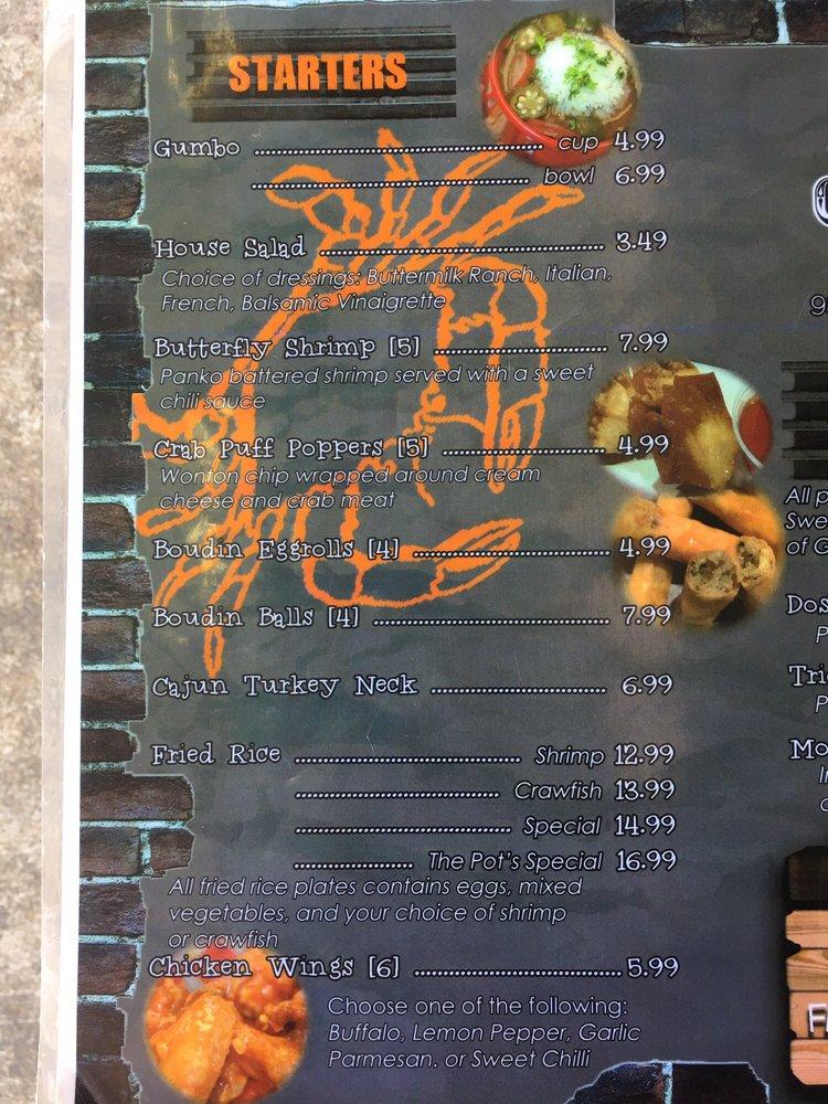 Menu at The Crawfish Pot & Oyster Bar, Houston