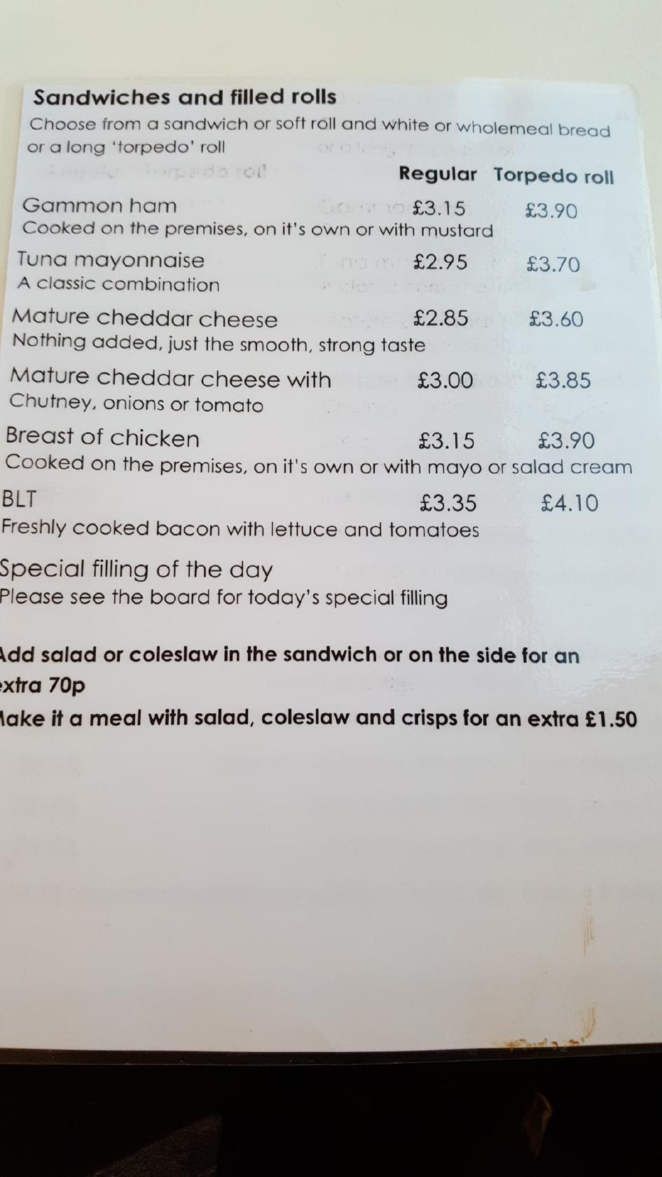Menu at The Village Cafe, Coventry, 1 Gardenia Dr