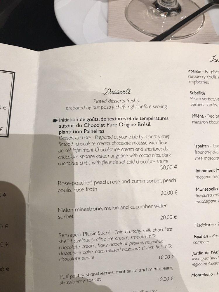 Menu at LE CAFÉ PIERRE HERMÉ, Paris, Pl. de la Résistance