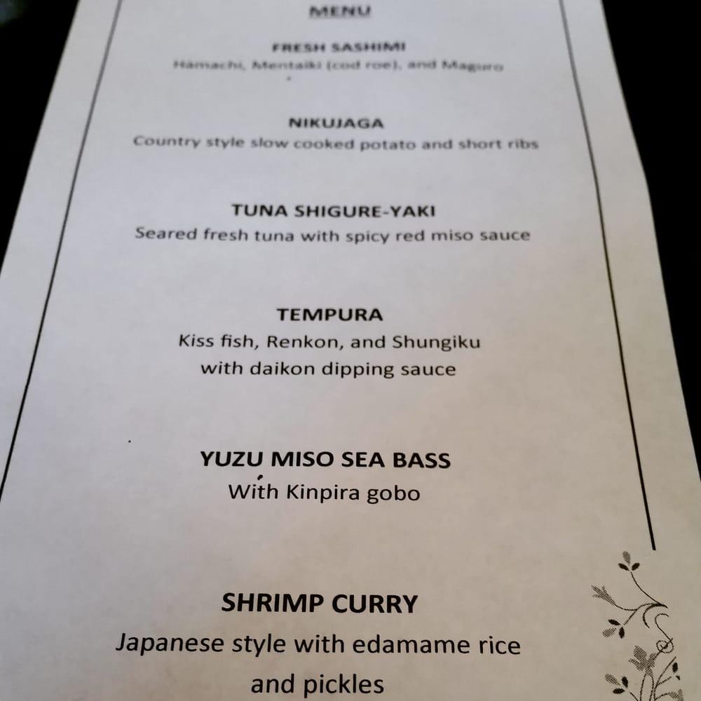 Menu at Araya Sushi Asian Grill restaurant, North Naples