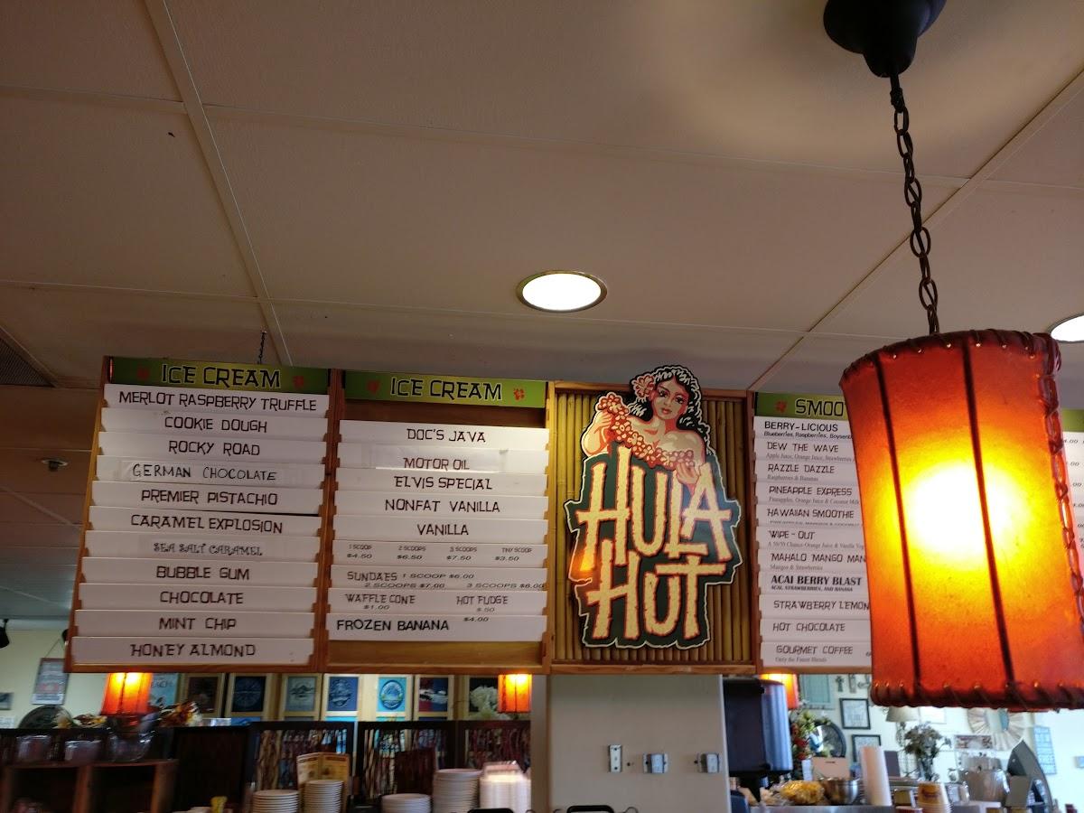 Menu at Hula Hut restaurant, Avila Beach