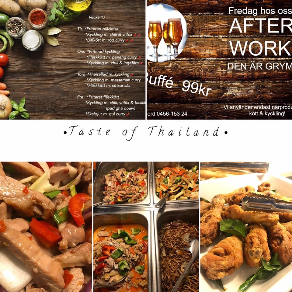 Menu at Taste of Thailand. restaurant, Sölvesborg