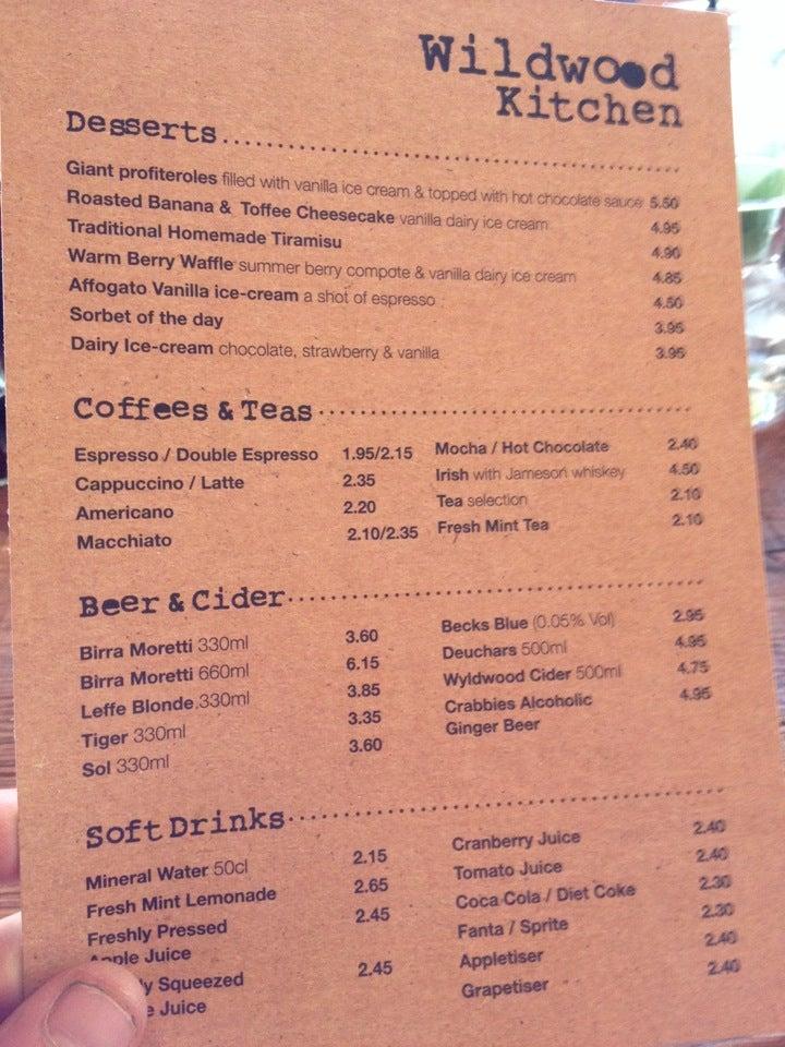 Menu at Wildwood pizzeria, London, 184 Shaftesbury Ave