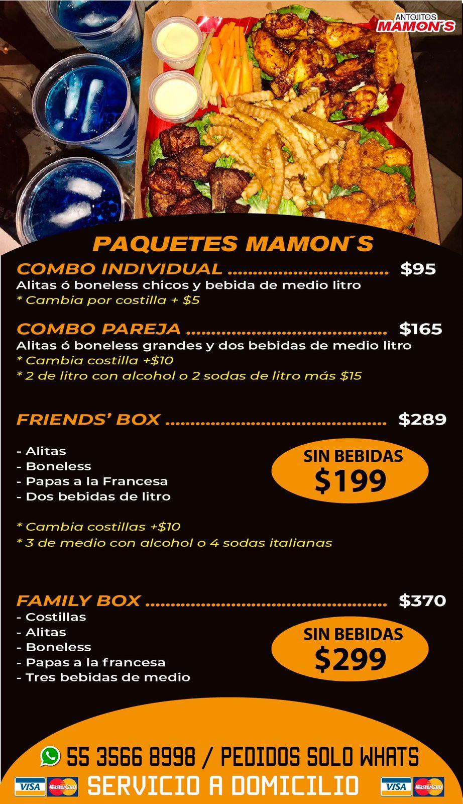 Carta del restaurante ANTOJITOS MAMON´S, Ciudad del México