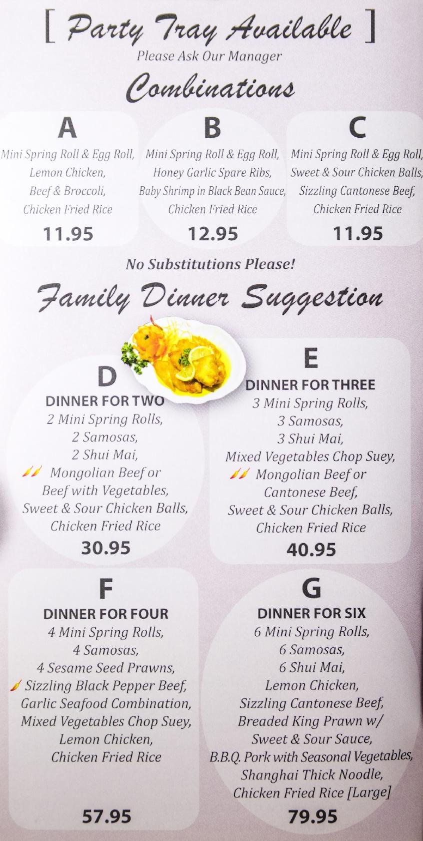 Menu at Cynthia's Chinese Restaurant - Oakville, Oakville, Neyagawa Blvd #1