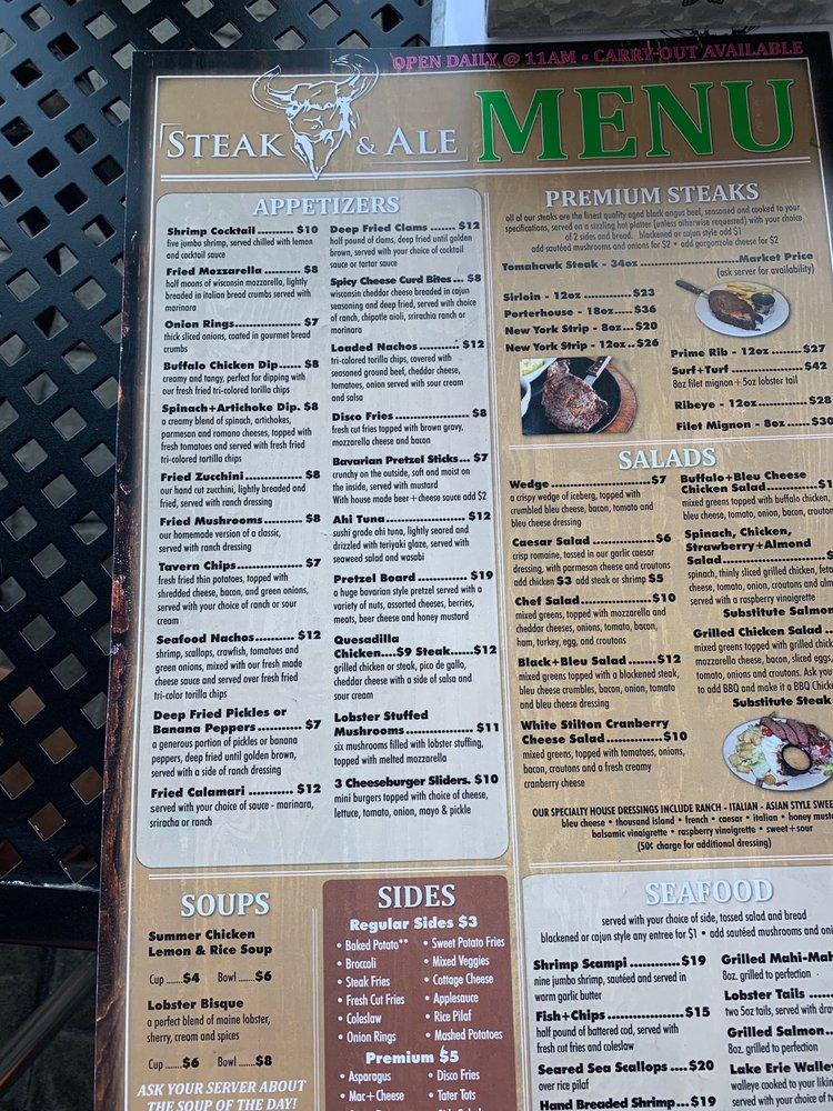 Menu at Central Station Steak And Ale steakhouse, Cambridge