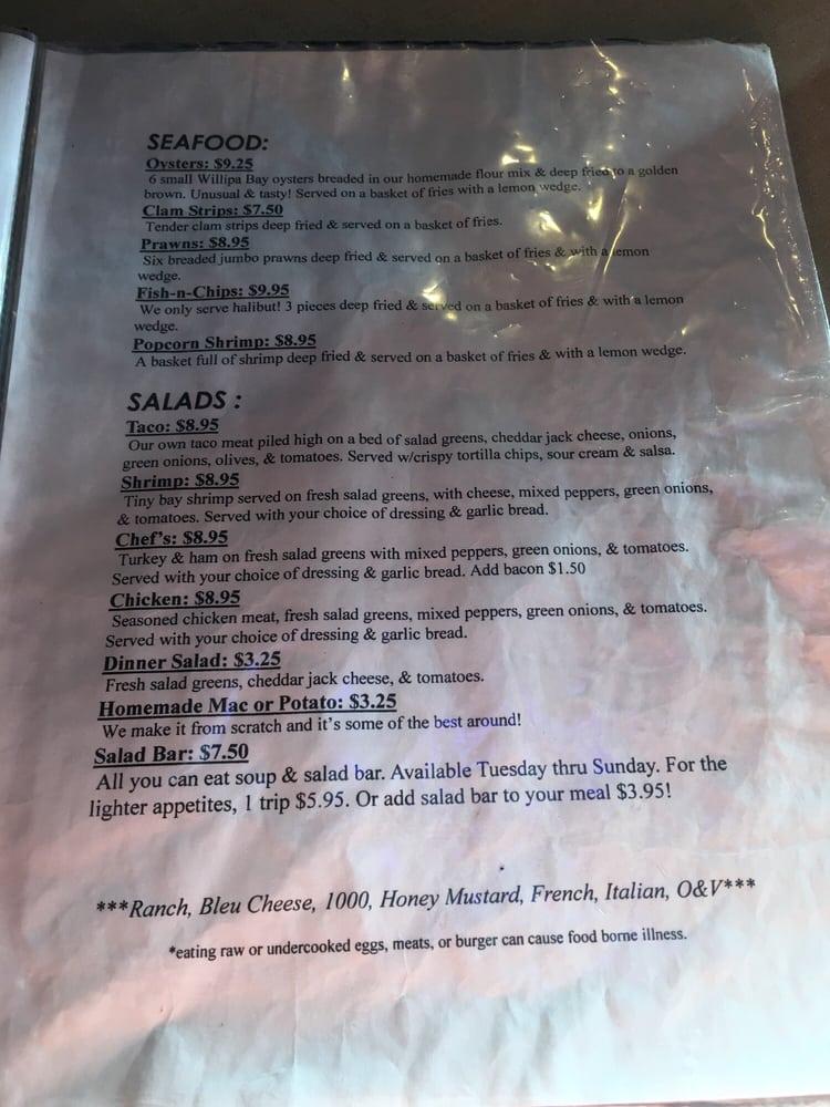 Menu at Frosty's Saloon & Grill pub & bar, Napavine, 113 W Front St