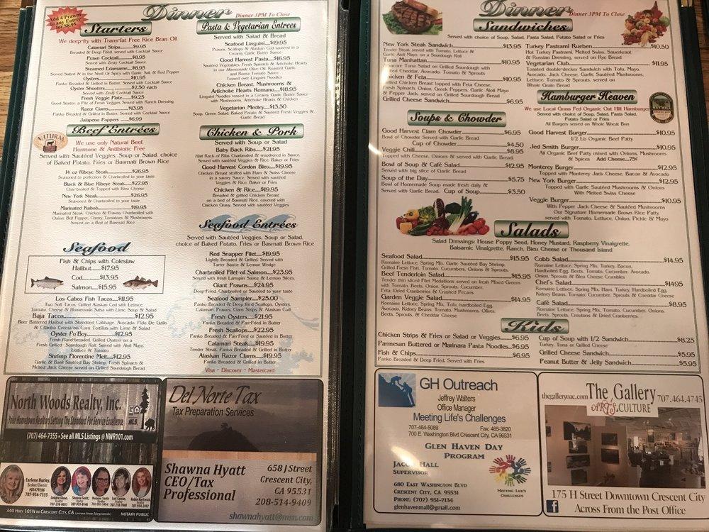 Menu at Good Harvest Cafe, Crescent City