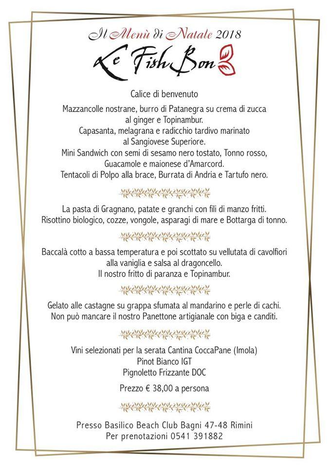 Menu at Le Fish Bon Rimini restaurant, Rimini