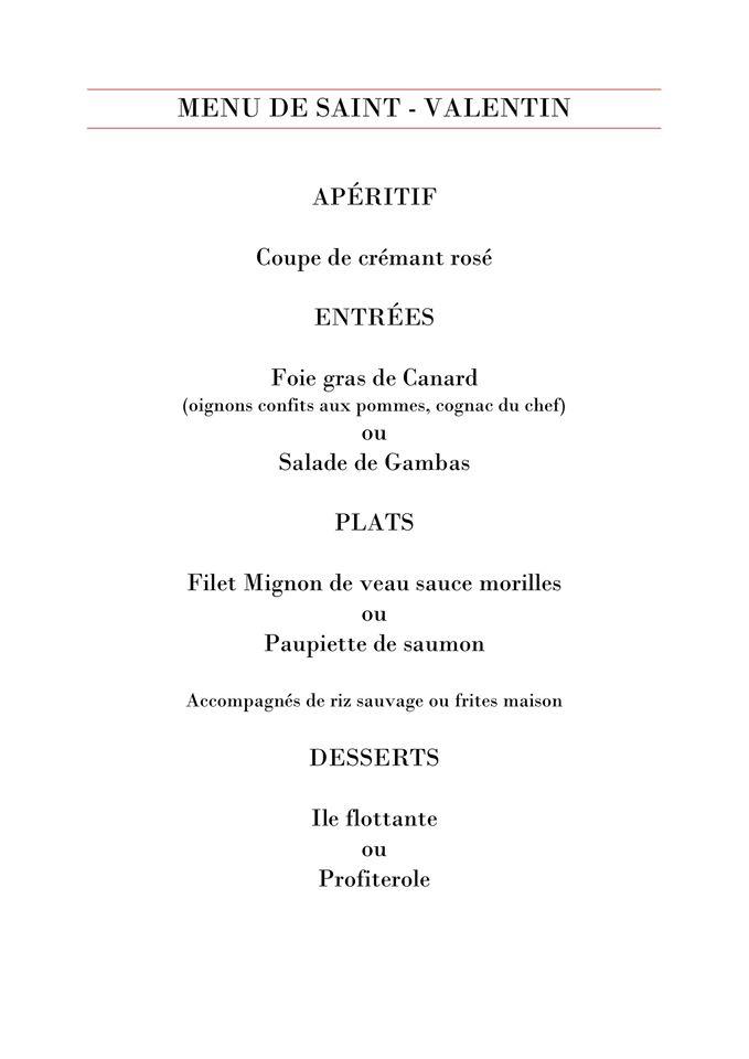 Menu at Le Verdict restaurant, Strasbourg