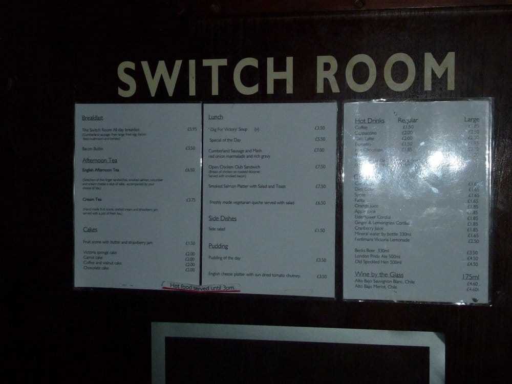Menu at Switchroom Cafétéria cafe, London