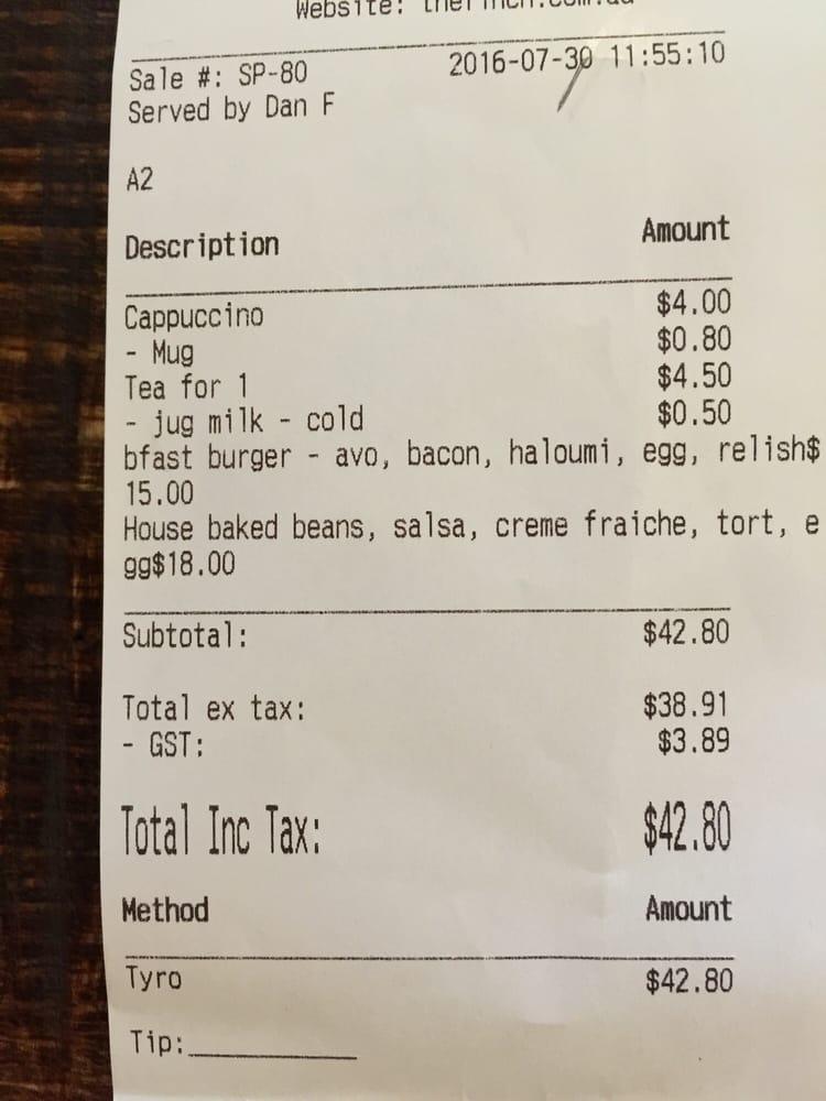 Menu at The Finch Cafe, Toowoomba City