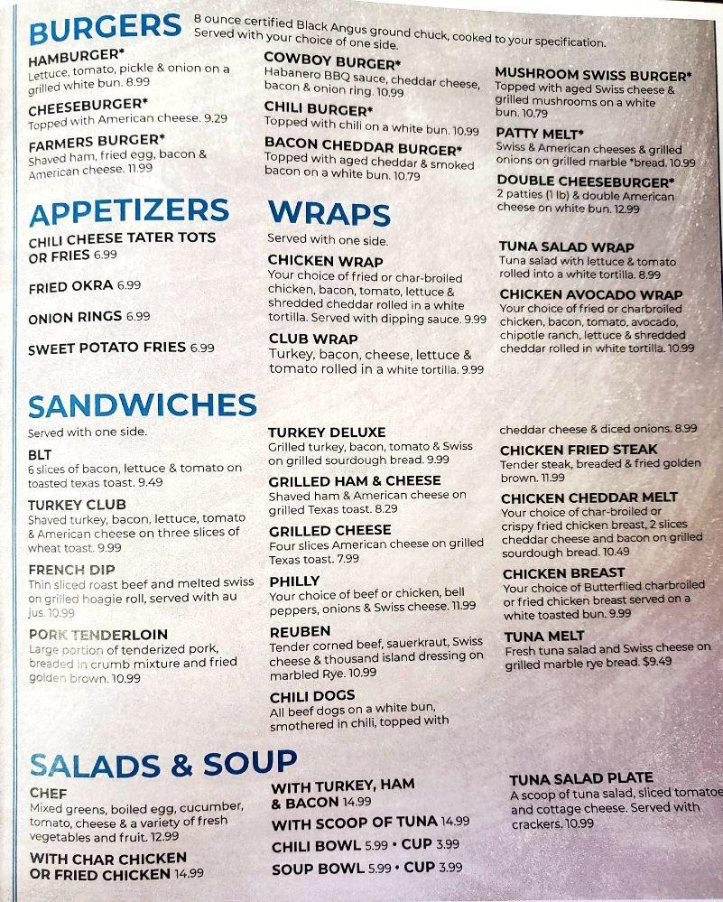 Menu at Todd's Diner restaurant, Gardner
