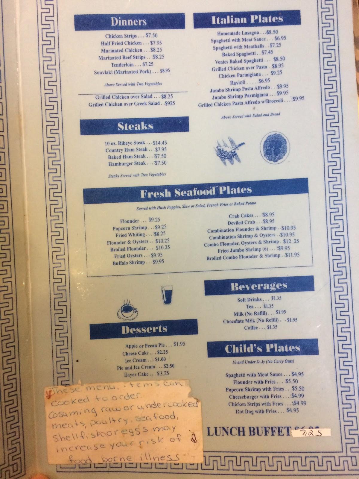 Menu at Mt Olympus Family Restaurant, East Bend