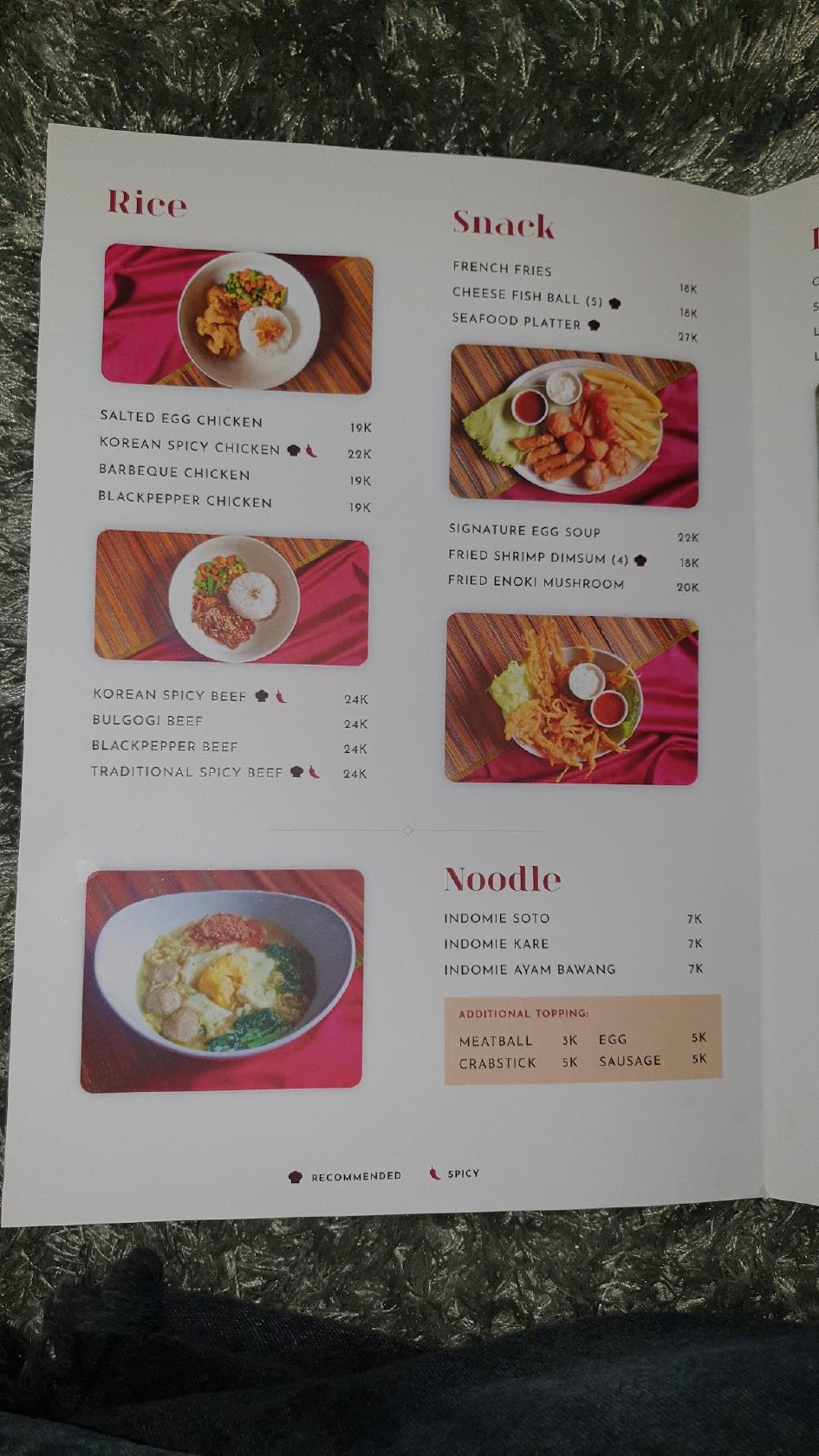 Menu at Rumah Cafe NOMI, Sidoarjo