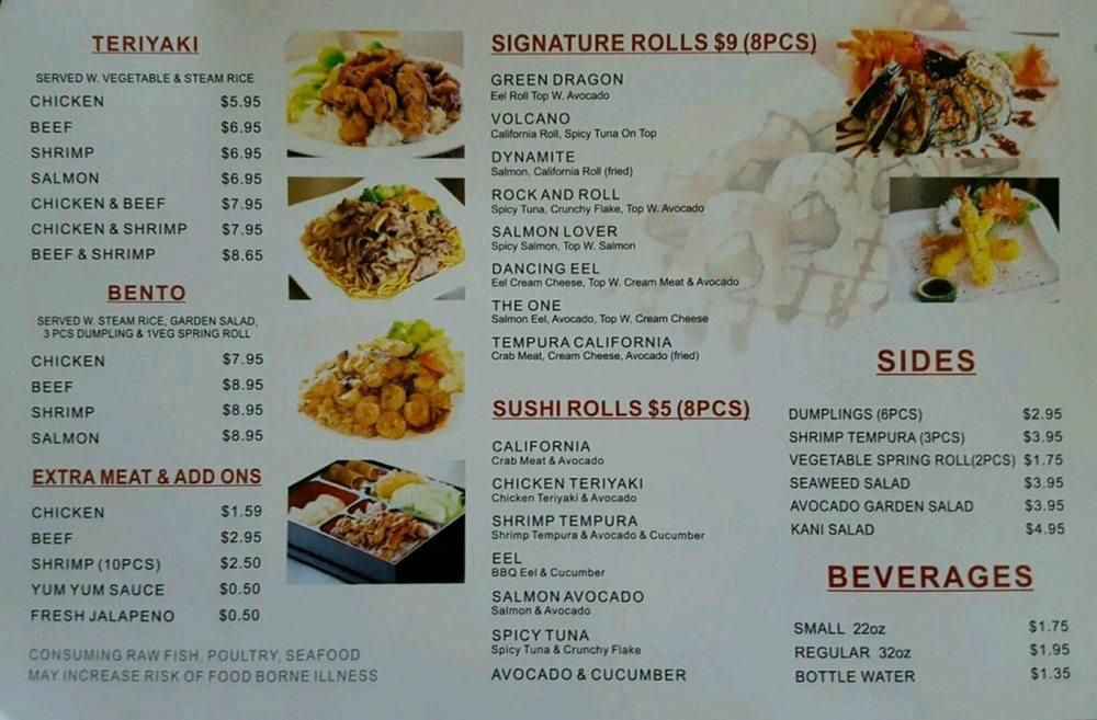 Menu at Teriyaki One restaurant, West New York