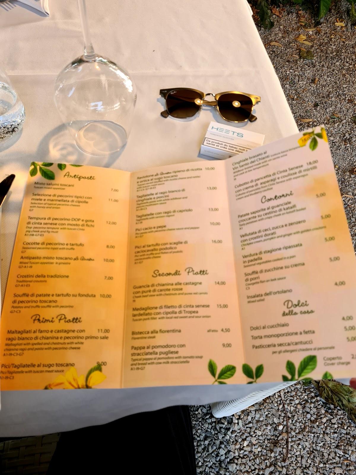 Menu da Trattoria Le Ginestre da Mimmo ristorante, Radicofani