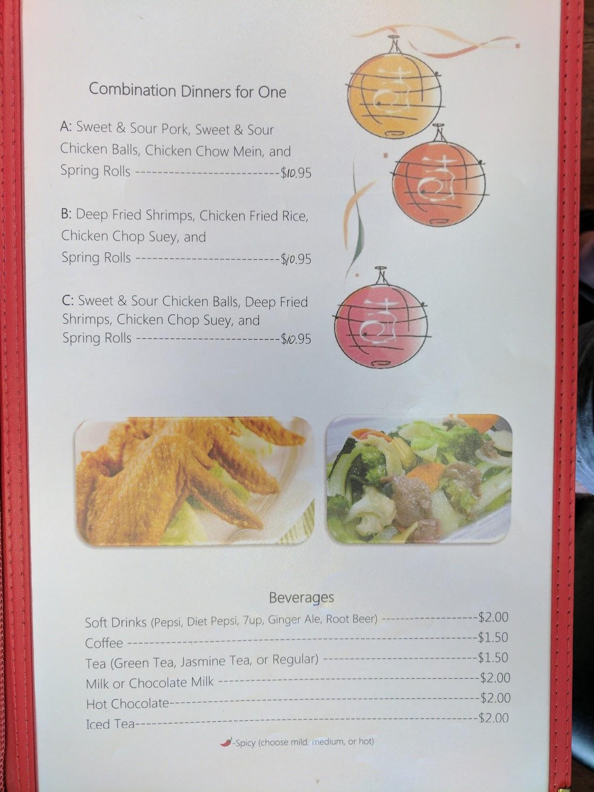 Menu at Bethune Chinese Kitchen restaurant, Bethune
