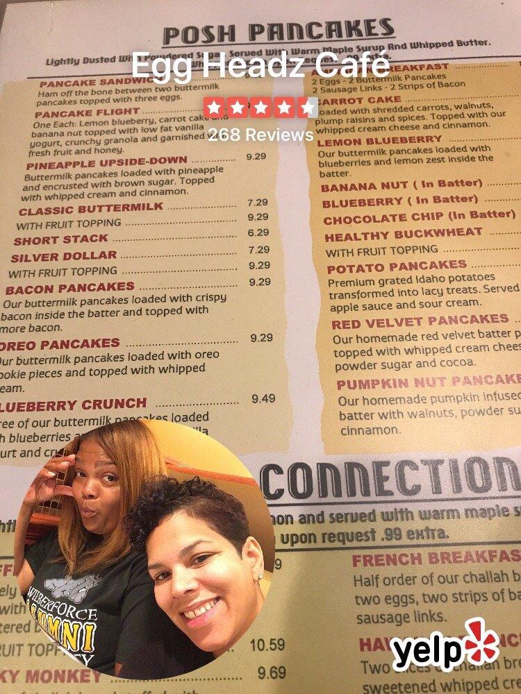 Menu at Eggheadz Cafe, Tinley Park