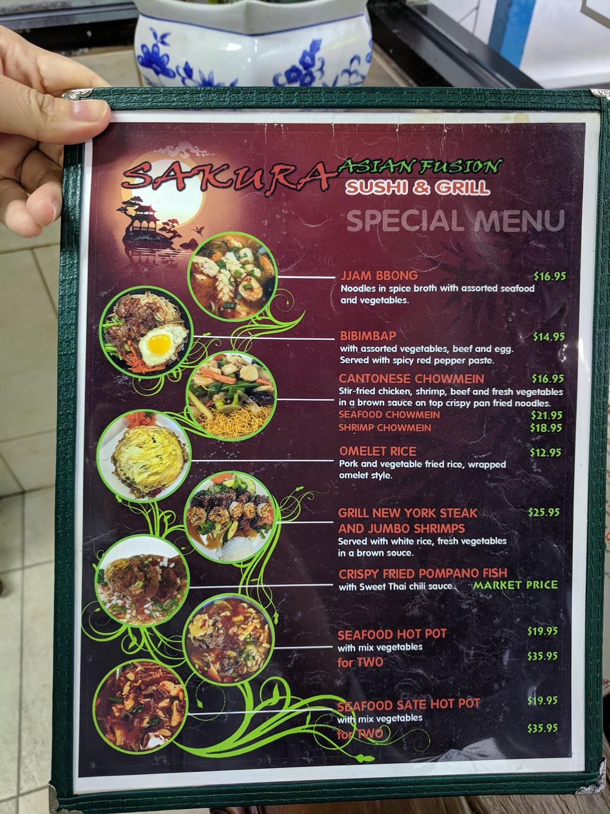 Menu at Sakura Sushi & Grill restaurant, Lynn Haven