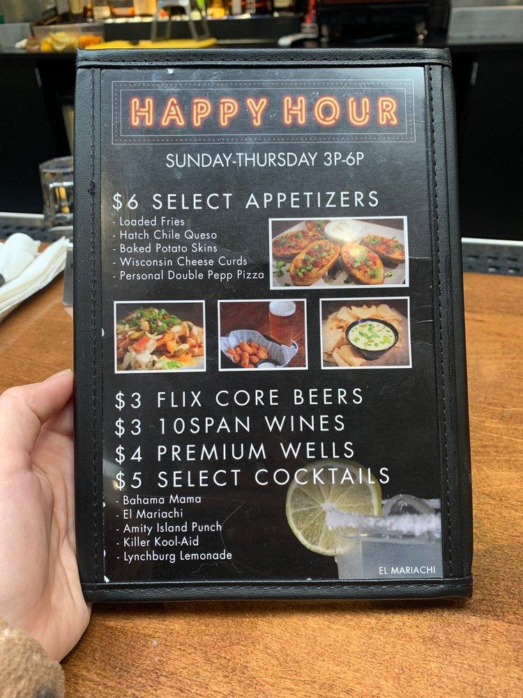 Menu at Flix Brewhouse pub & bar, Des Moines