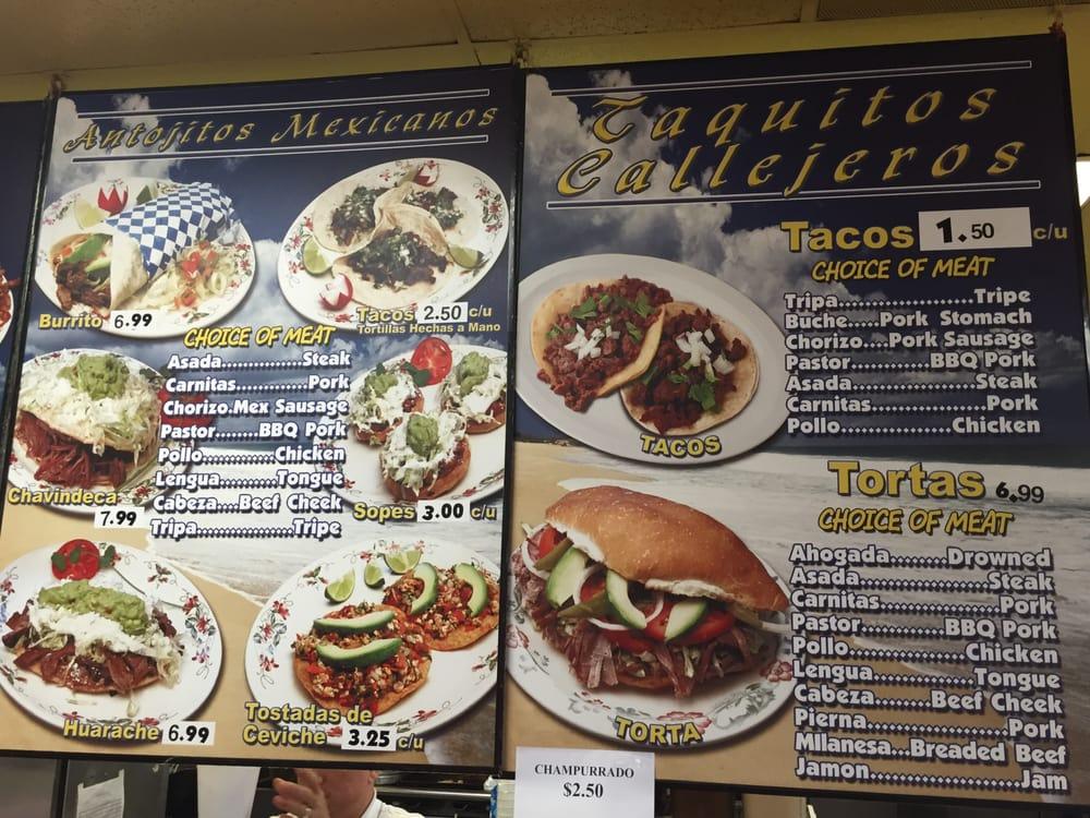Menu at San Francisco Tienda Mexicana restaurant, Wilsonville
