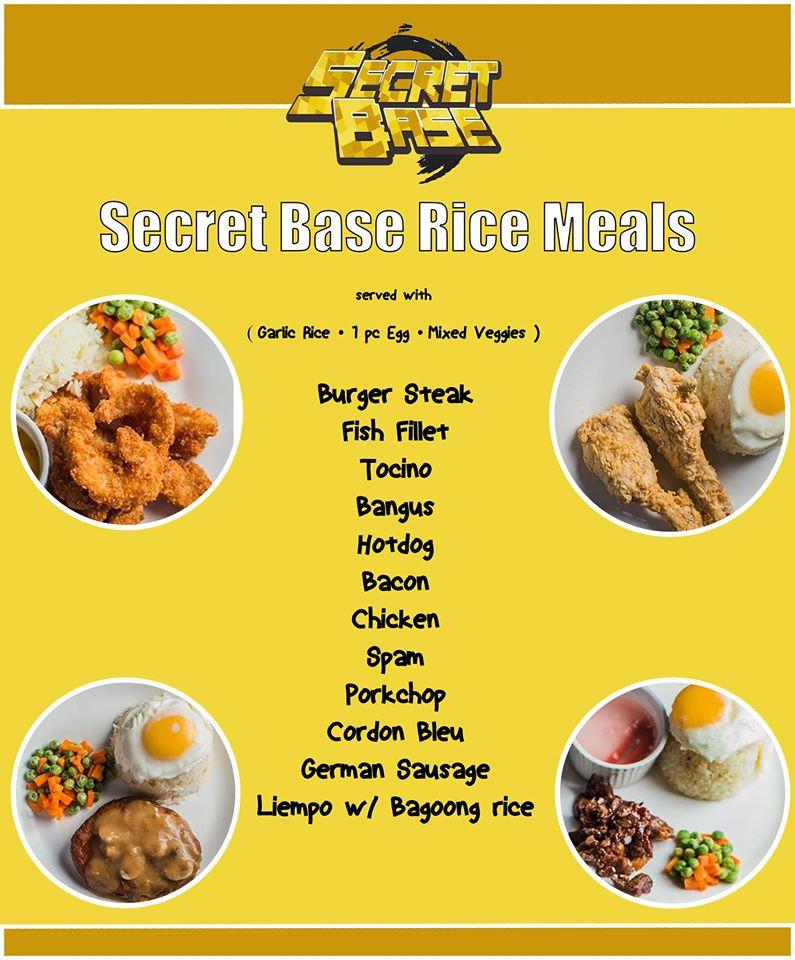 Menu at Secret Base Monumento restaurant, Caloocan