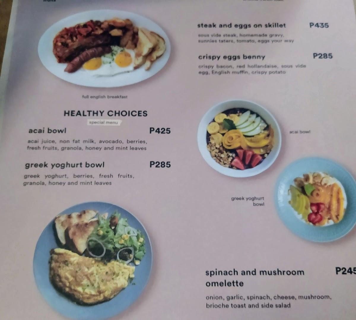 Menu at Sunnies Cafe, Taguig, H322+76V