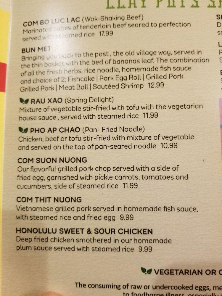 Menu at Clay Pot Restaurant, Waco, 416 Franklin Ave