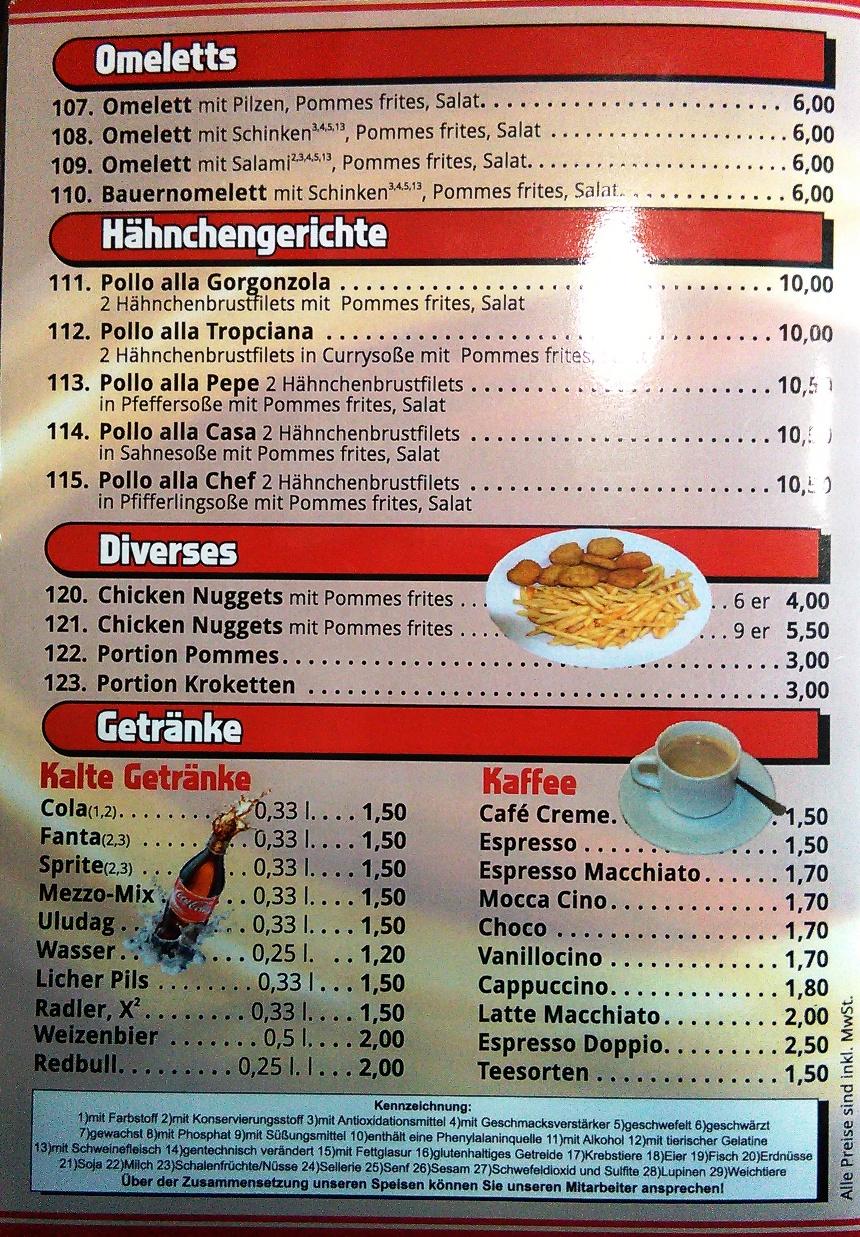 Speisekarte von Pizza Blitz, Gladenbach