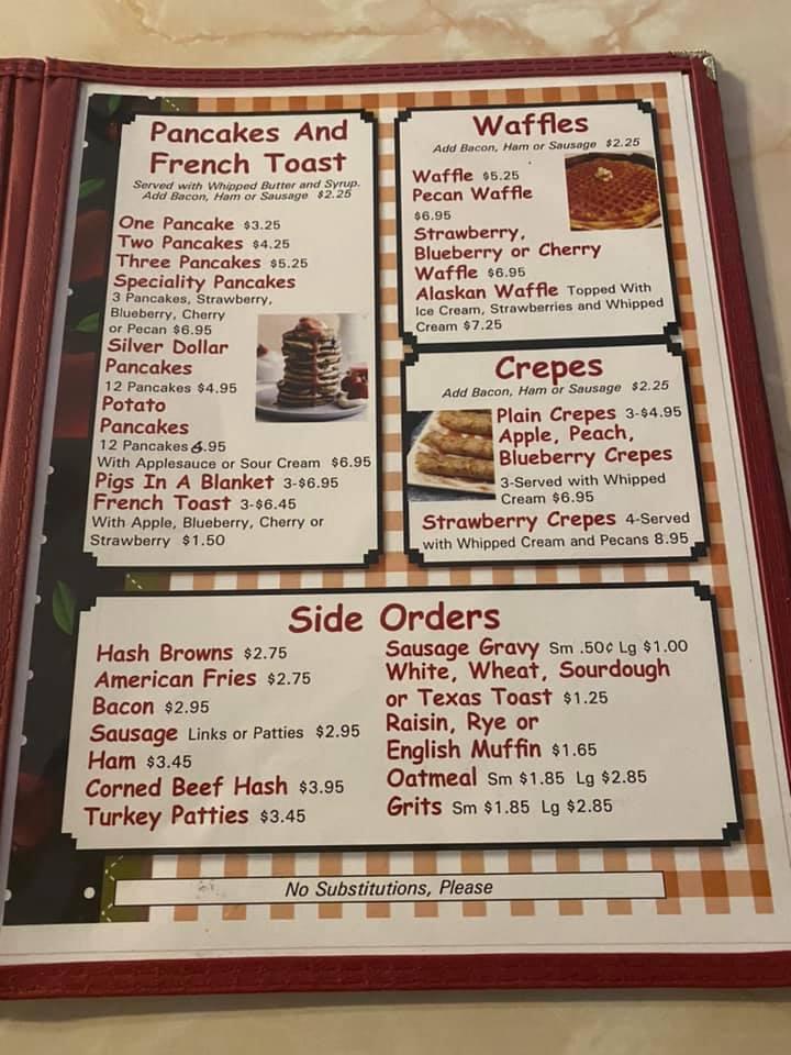 Menu at Red Apple Family Restaurant, Maryville