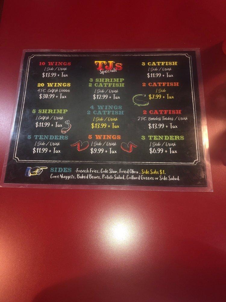 Menu at Tjs Catfish & Wings & BBQ, Arlington