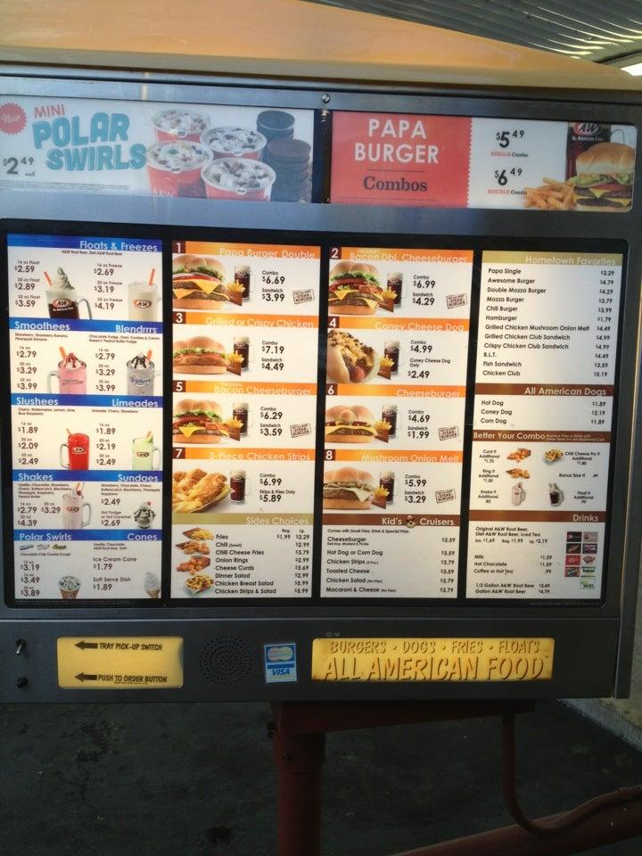 Menu at A&W Restaurant, Stayton