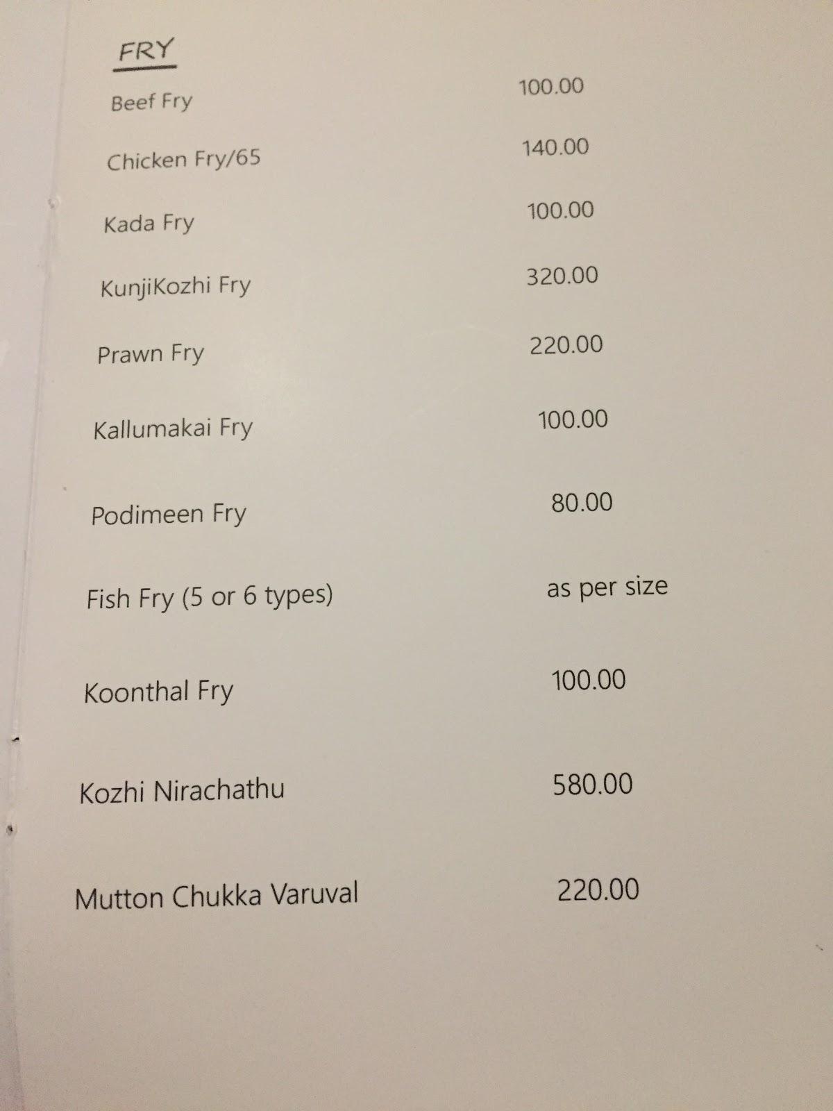 Menu at Hasi’s Kitchen, Palakkad, 10/243