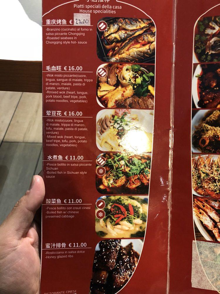 Menu at impressione Chongqing restaurant, Milan