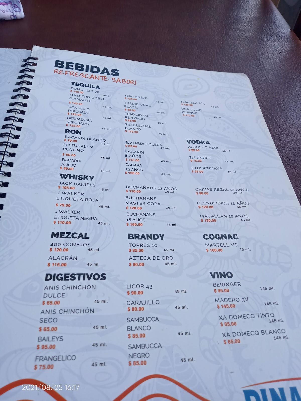 Carta del restaurante Pinabete Abasolo, Torreón